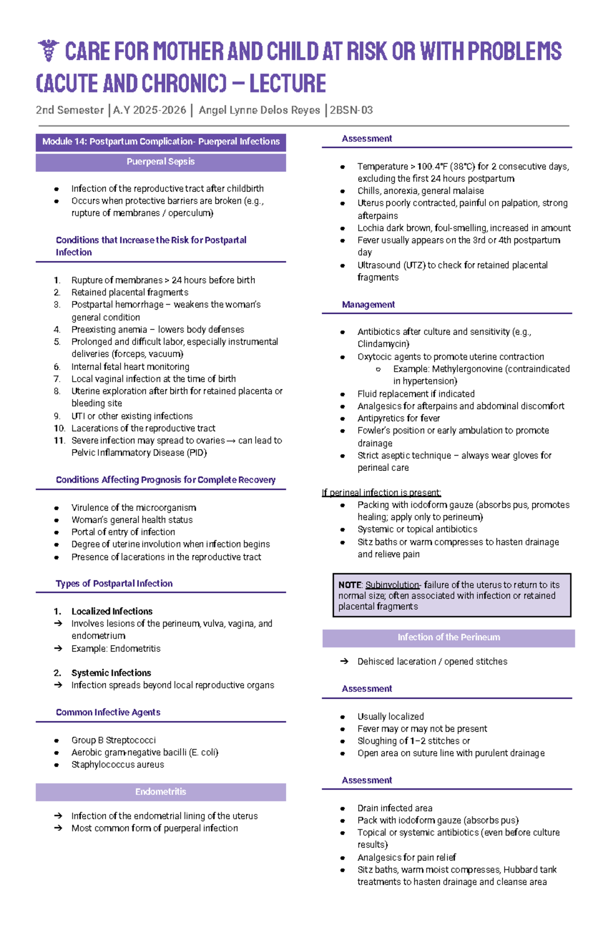 Care for Mother and Child at Risk: Postpartum Infections ...