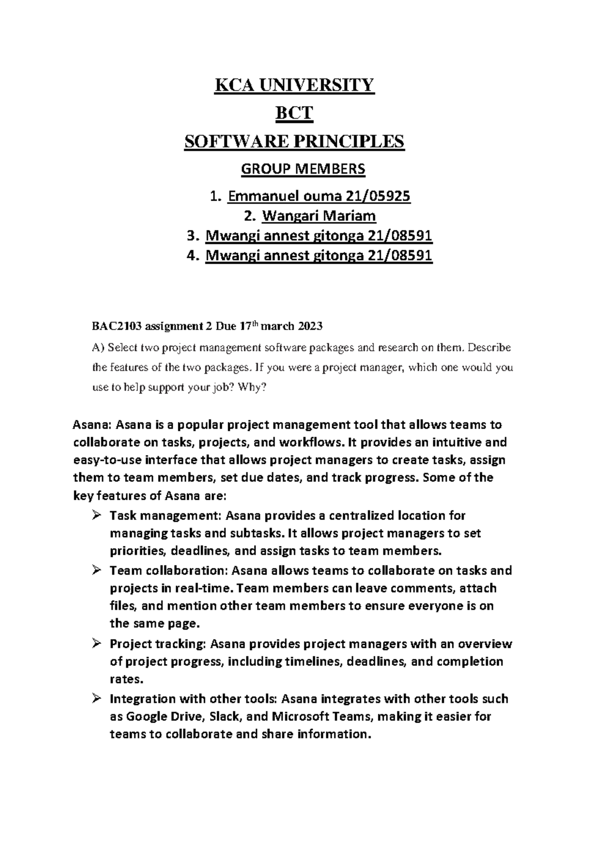 SE Assignment 2 (4)edited - KCA UNIVERSITY BCT SOFTWARE PRINCIPLES ...