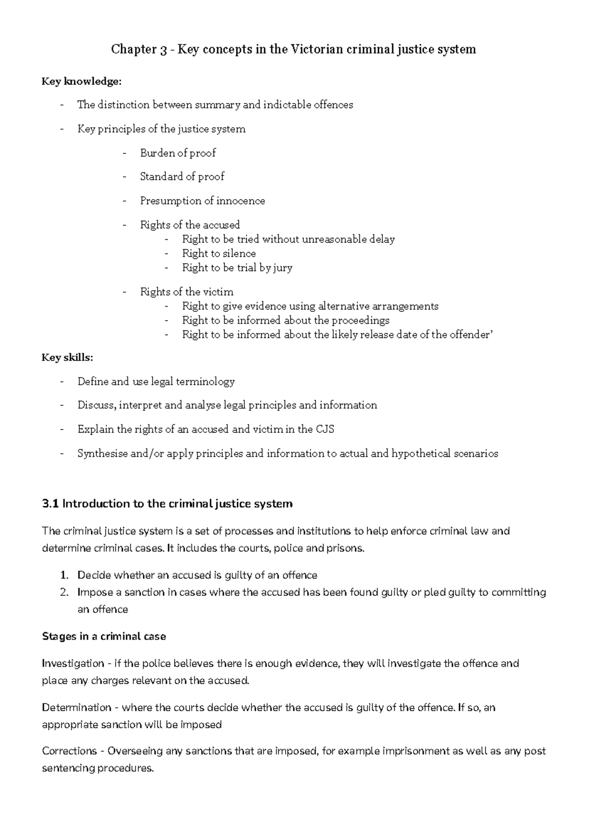 VCE Legal Studies - Unit 3: Key Concepts in the Victorian Criminal ...