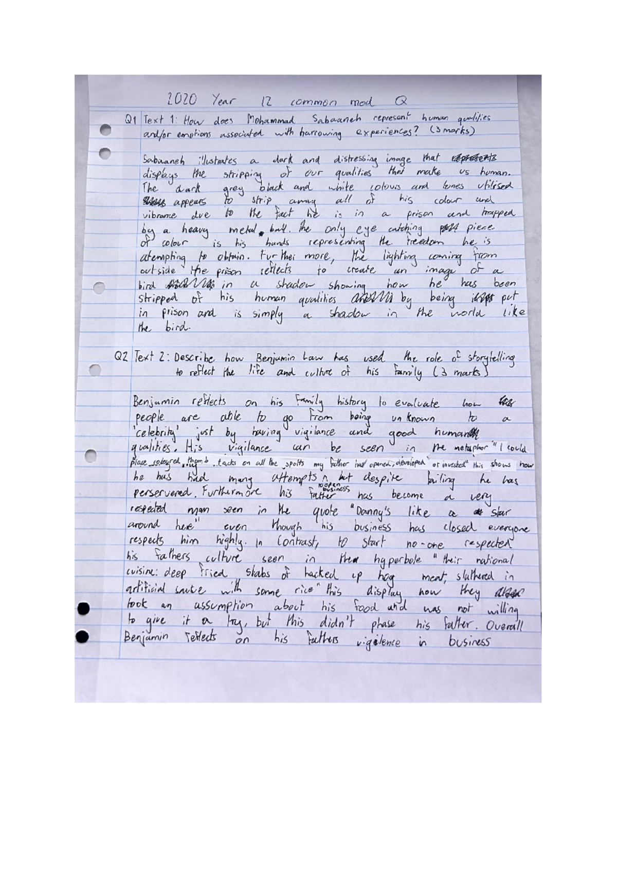 2020 HSC Common Module Exam Q&A: Human Qualities & Storytelling - Studocu