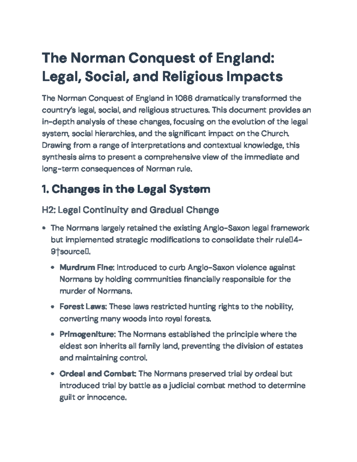 The Norman Conquest of England (1066): Legal, Social & Religious ...