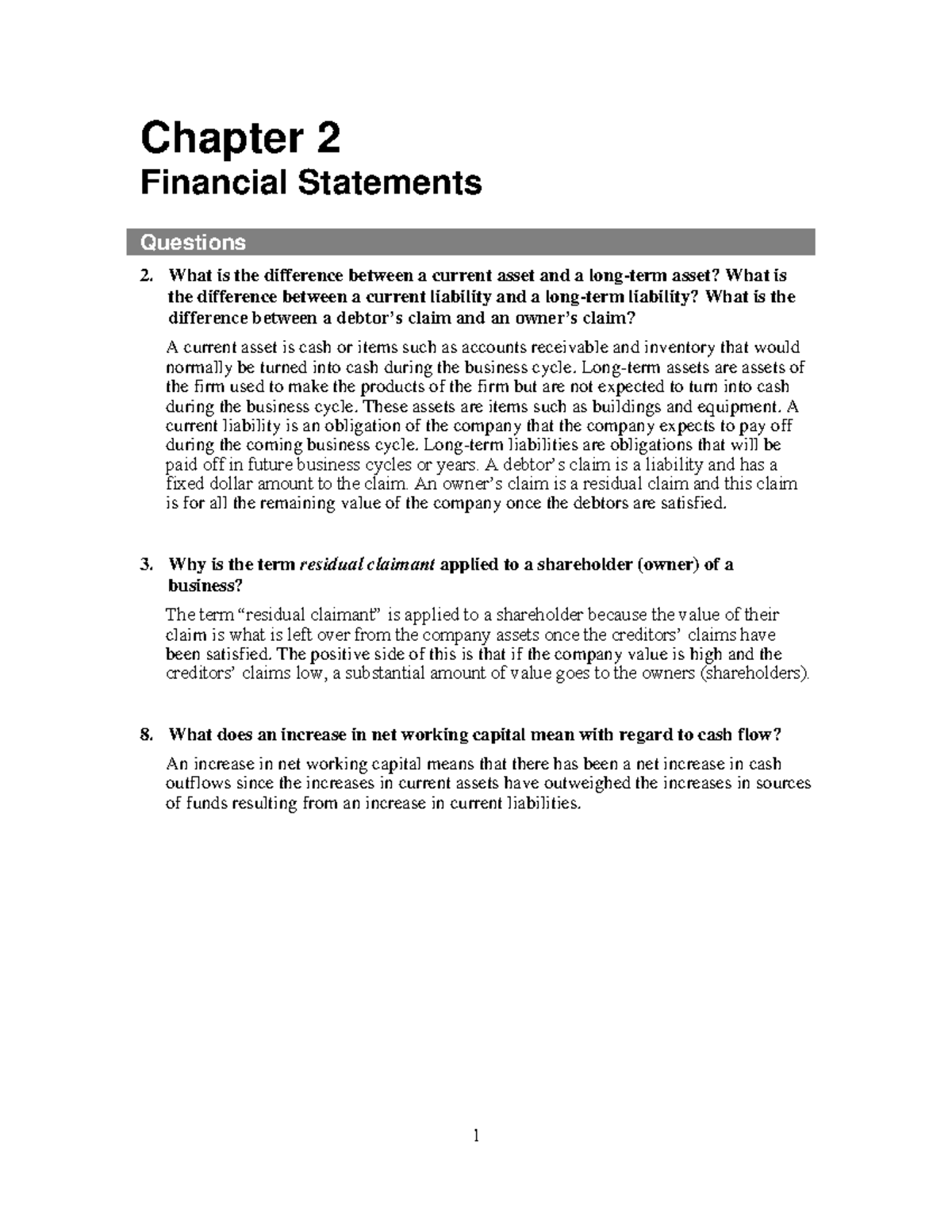 Chapter 02 Solutions - Financial Statements resources - Chapter 2 ...