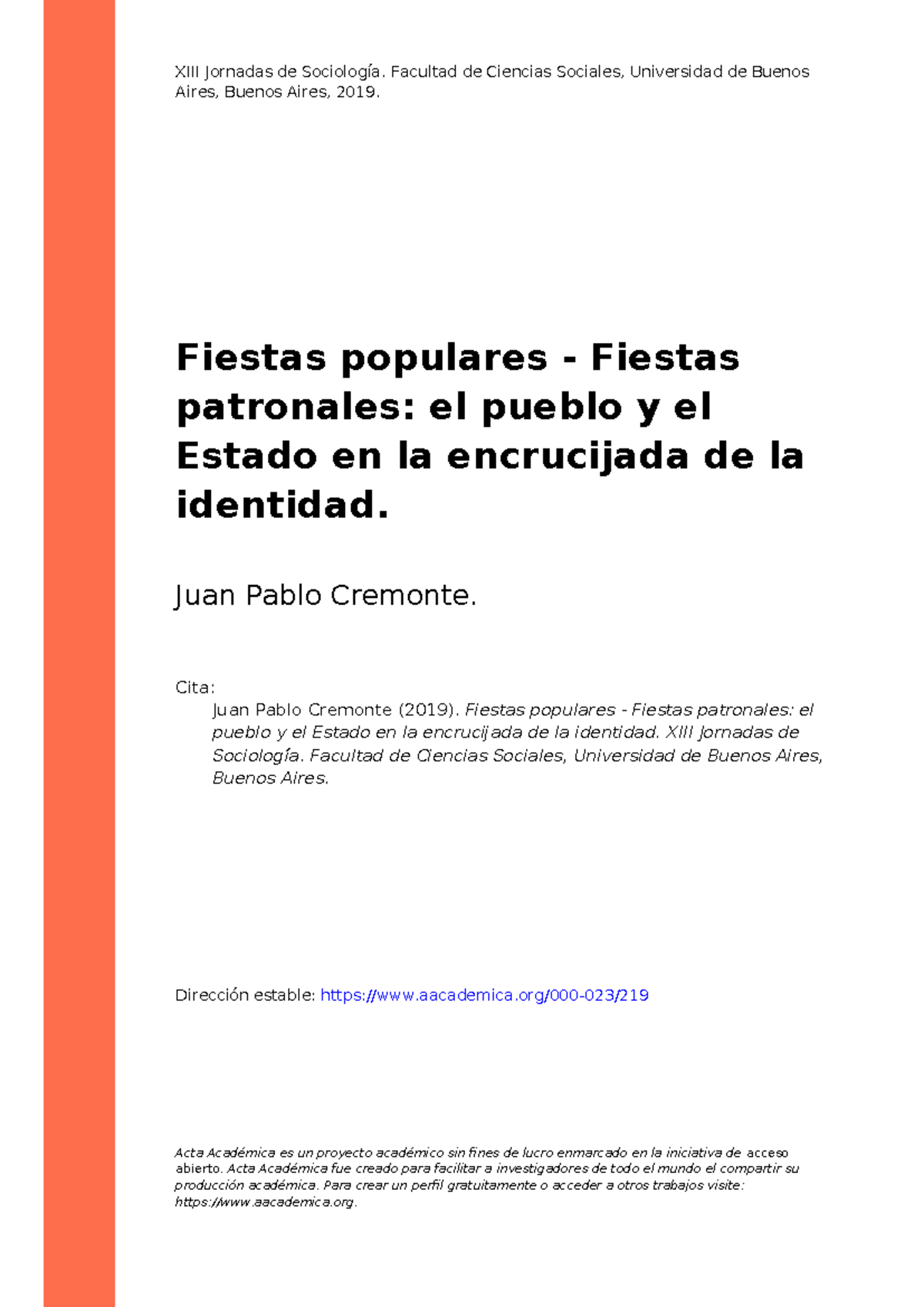 Fiestas Populares y Patronales: Pueblo y Estado en la Identidad - Studocu