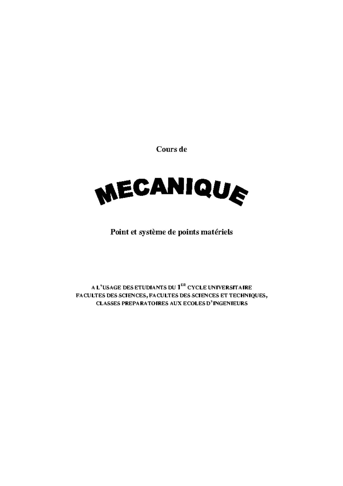 Coordonnées Curvilignes et Base de Frenet - Chapitre 1 de Cinématique ...