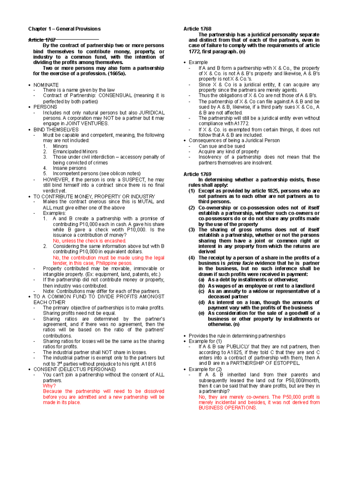 Law on Partnership (Art. 1769-1867): Comprehensive Overview and ...