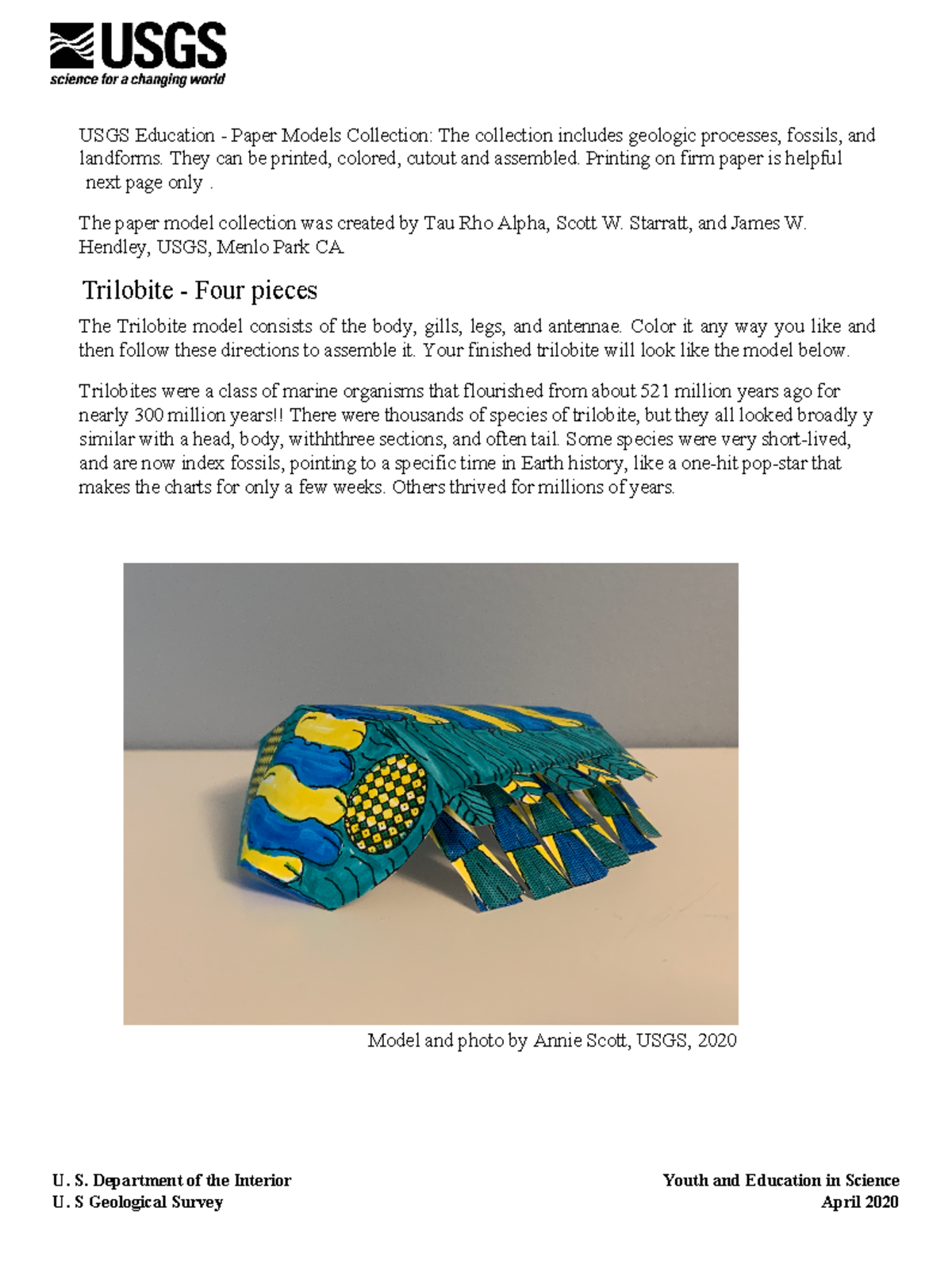 Trilobite - Notes - EUSGS science for a changingworld ####### USGS ...