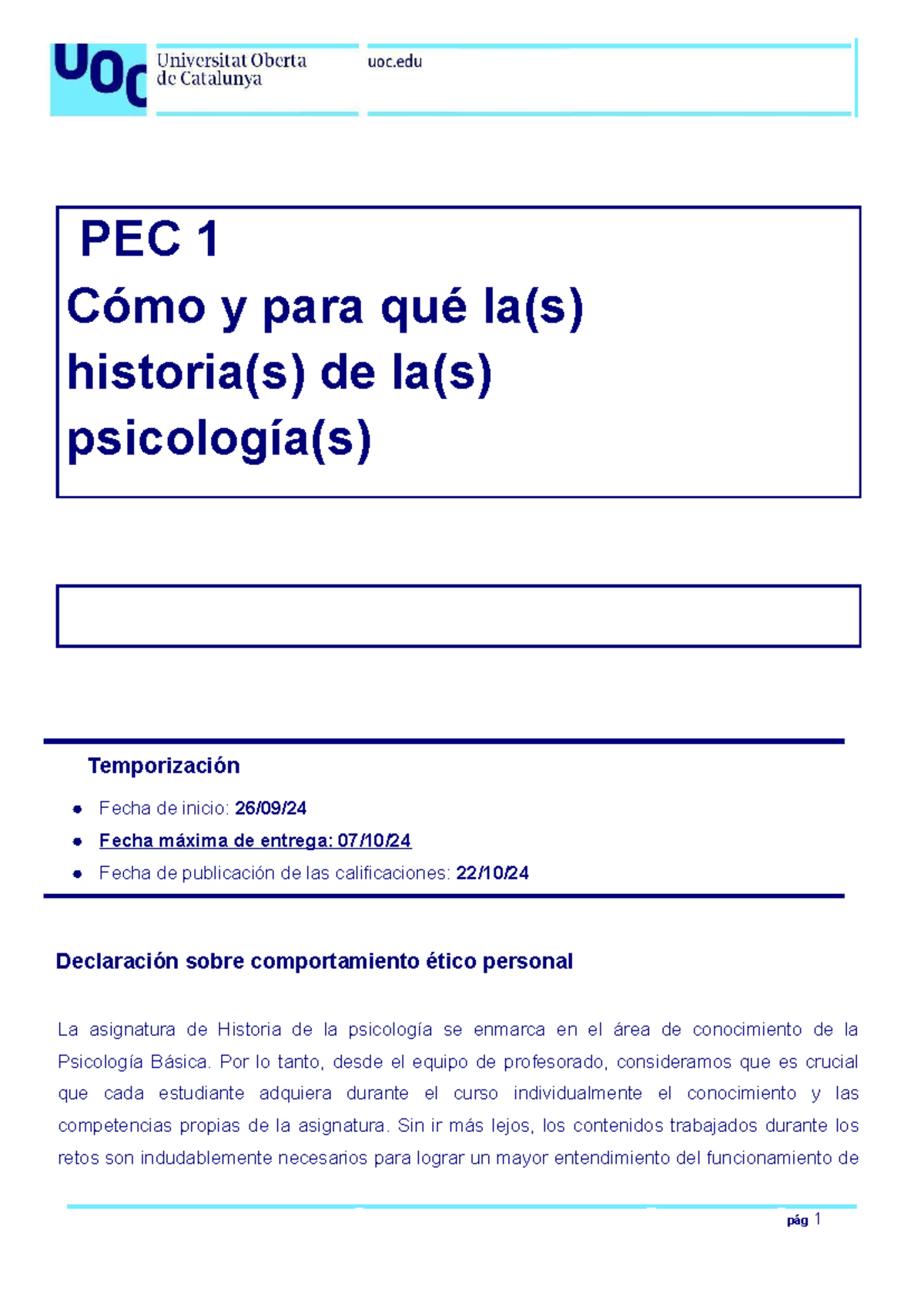 PEC 1: Reflexiones sobre la Historia de la Psicología y sus Sesgos ...
