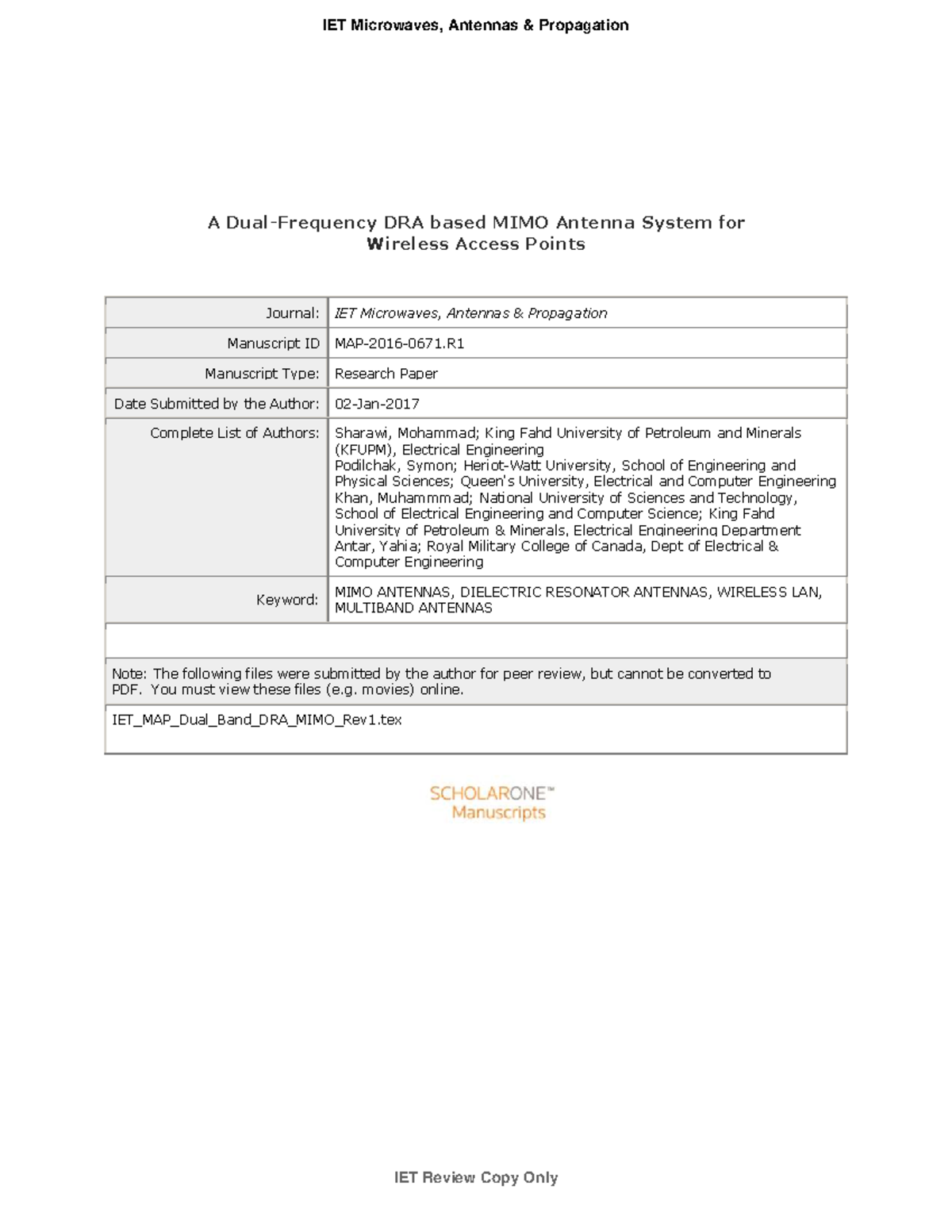 A DRA-Based MIMO Antenna System for WLANs (IET MAP) - Studocu