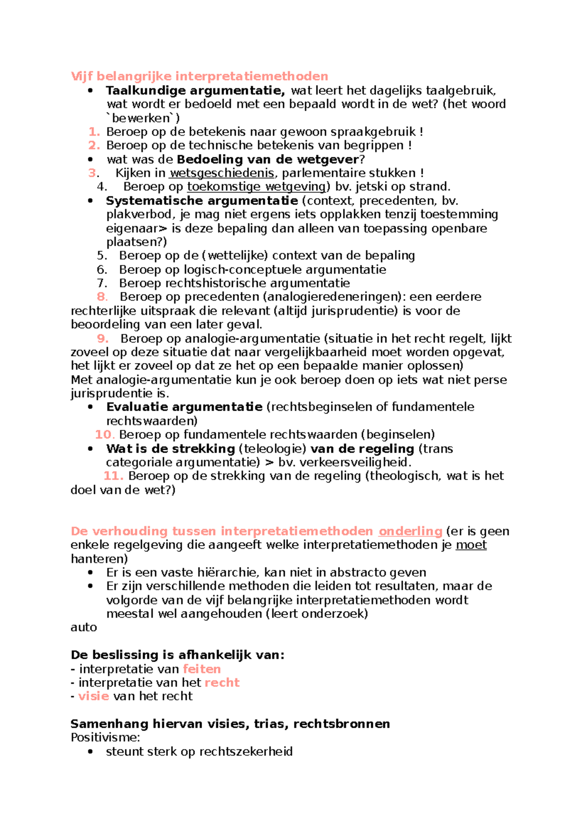 Vijf Belangrijke Interpretatiemethoden in Juridische Analyse - Studeersnel