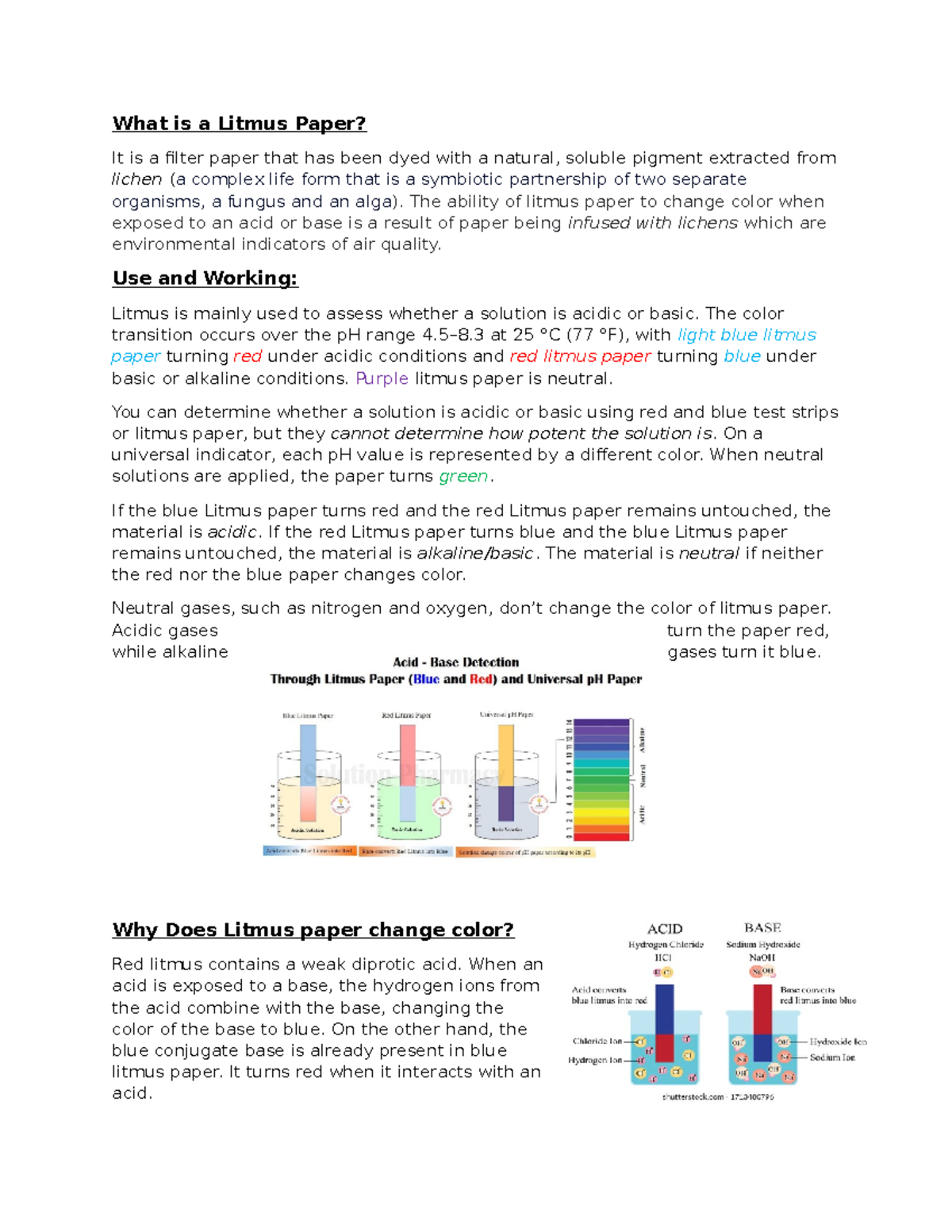 Chemistry 101: Litmus Paper Assignment & Function Insights - Studocu