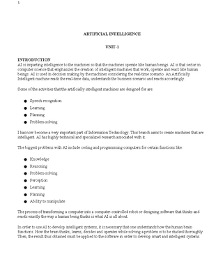 AI -unit-4 - UNIT- USING PREDICATE LOGIC Representation of Simple Facts in Logic Propositional ...