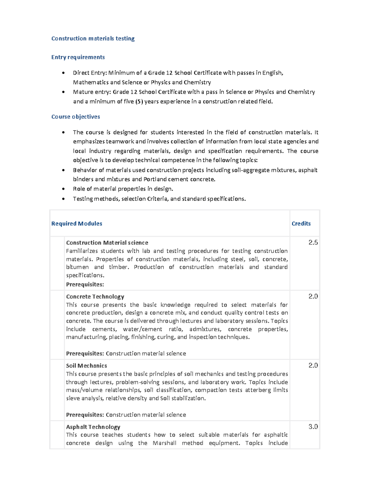 Road Construction Materials Testing Course (CEE 575) Overview - Studocu