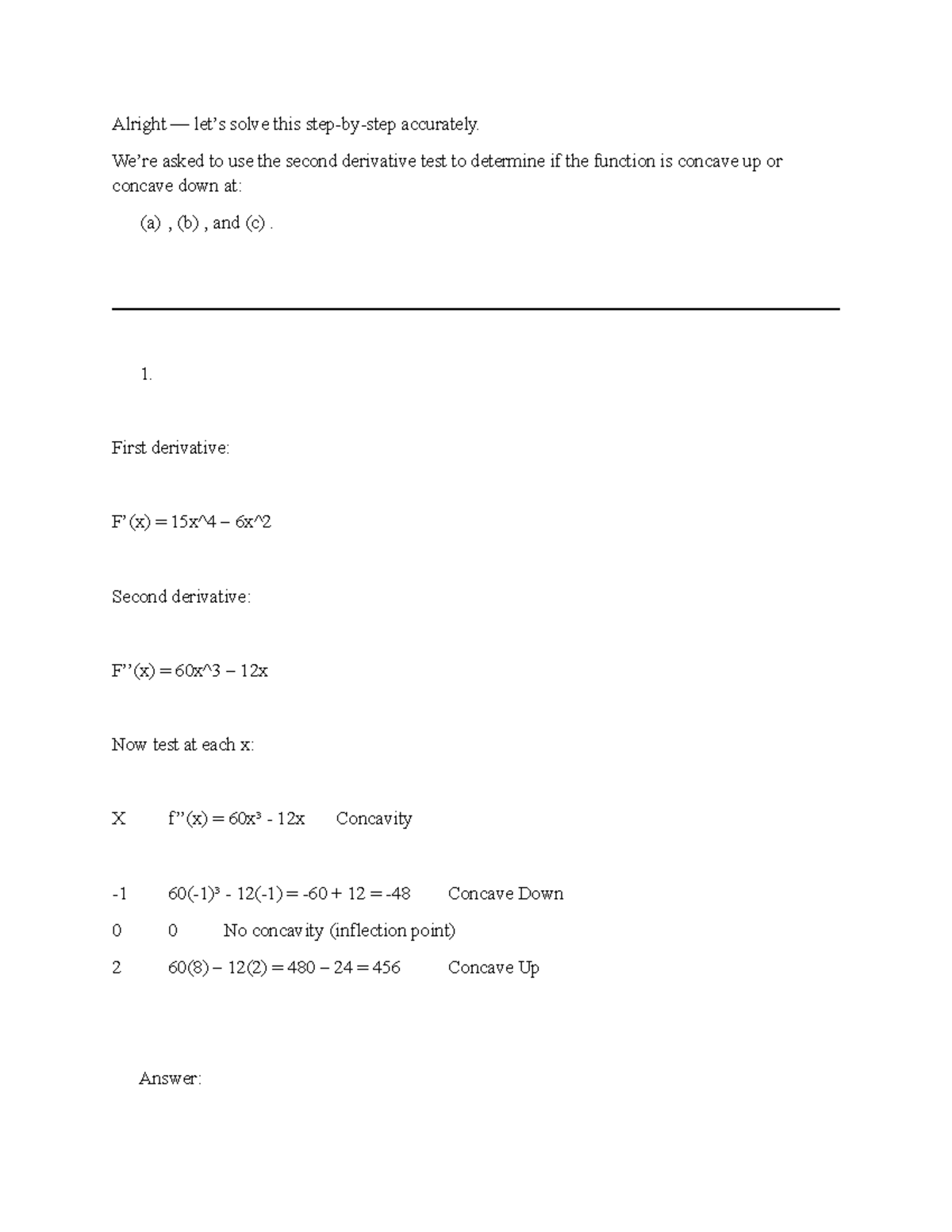 Calculating Concavity Using the Second Derivative Test - Lecture Notes ...