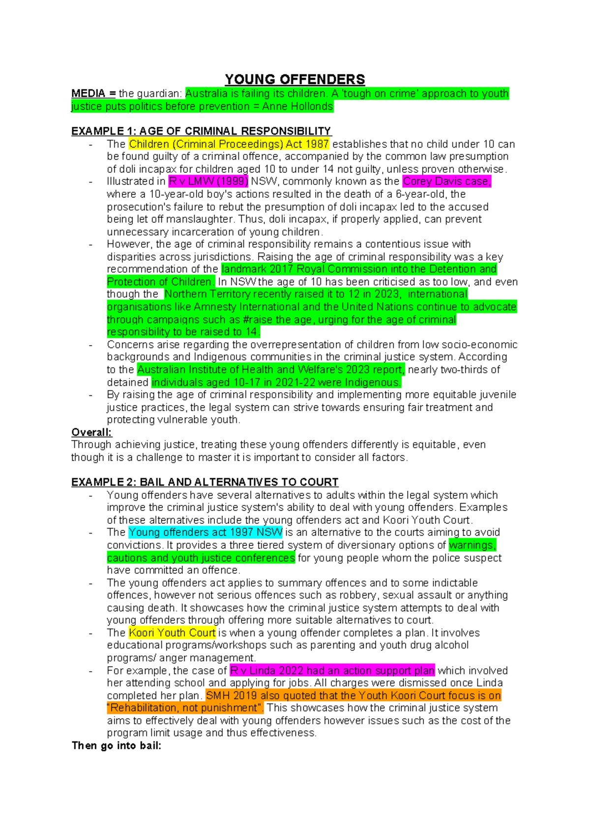 Young Offenders and Youth Justice: Analyzing Legal Frameworks in NSW ...