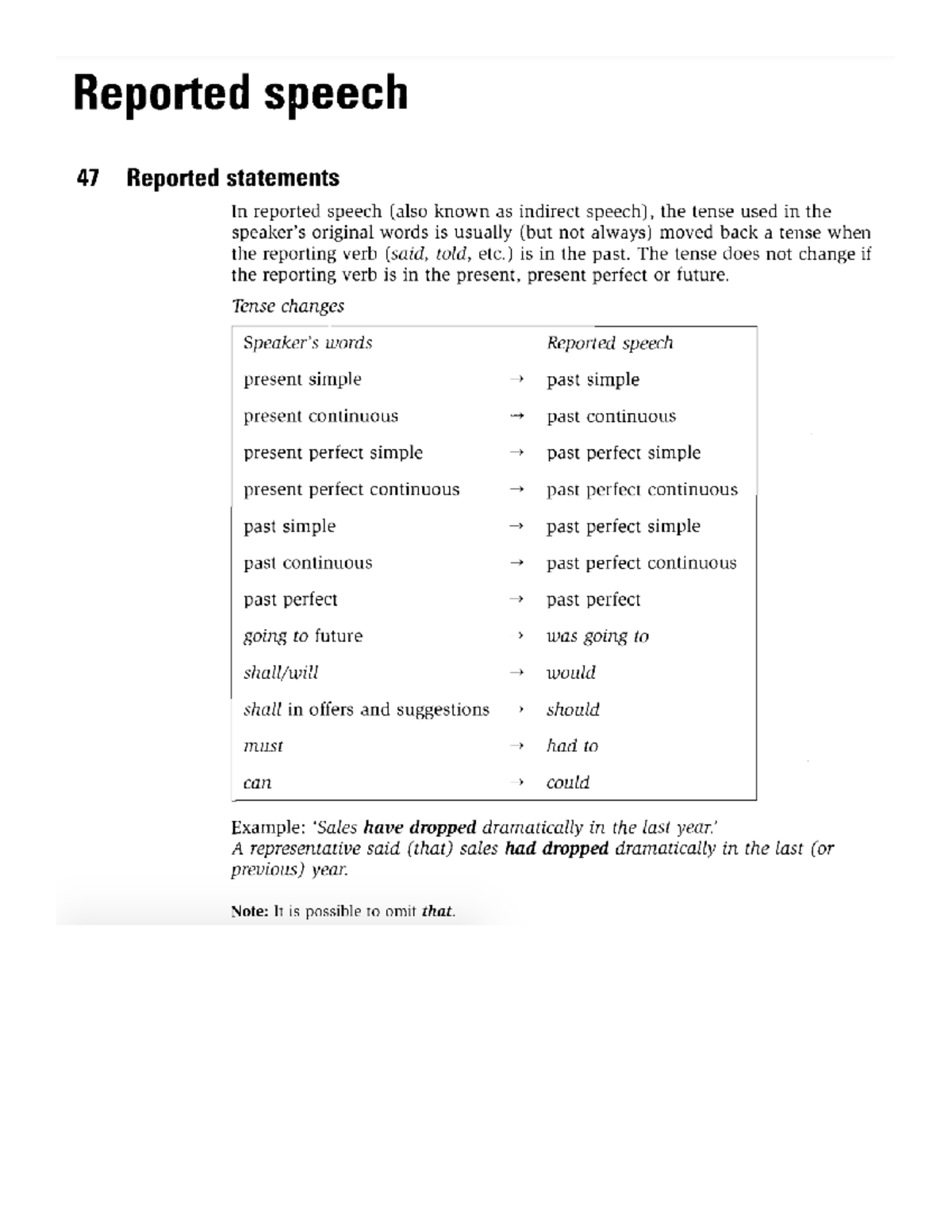 Reported Speech practice 3 - Reported speech 47 Reported statements In ...