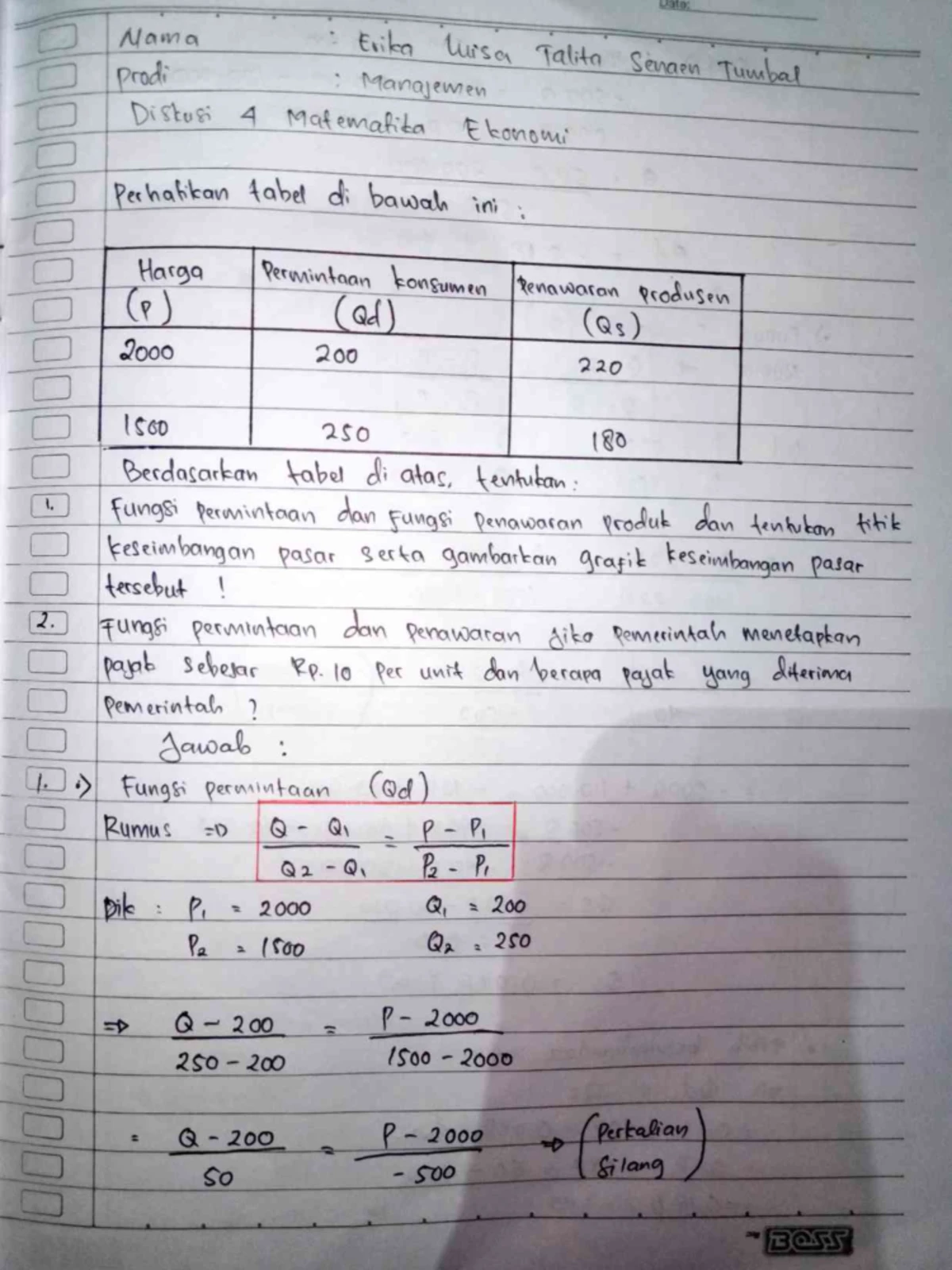 Diskusi 6 matematika ekonomi - Diskusi 6 Matematika ekonomi Tentukan turunan pertama dari Y ...