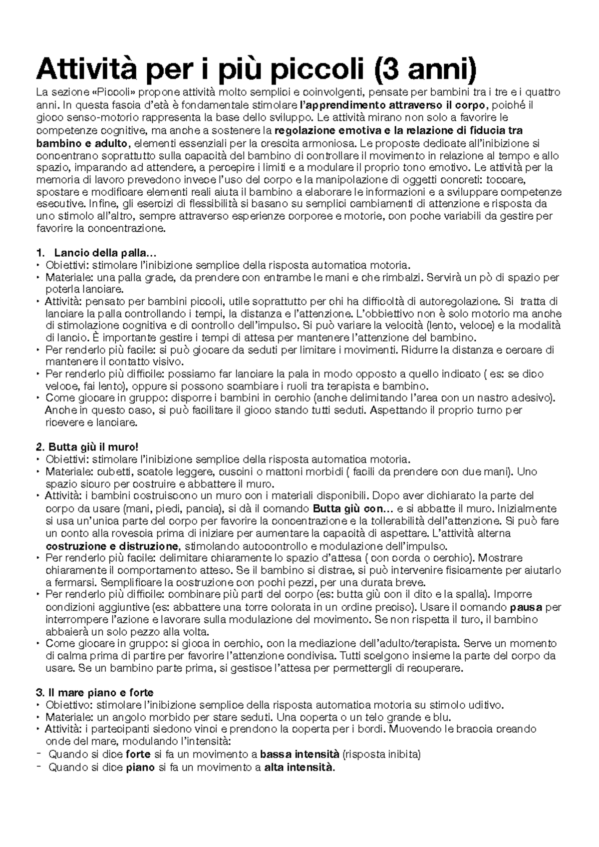 Attività Motorie e Cognitive per Bambini di 3 Anni - Psicologia della ...