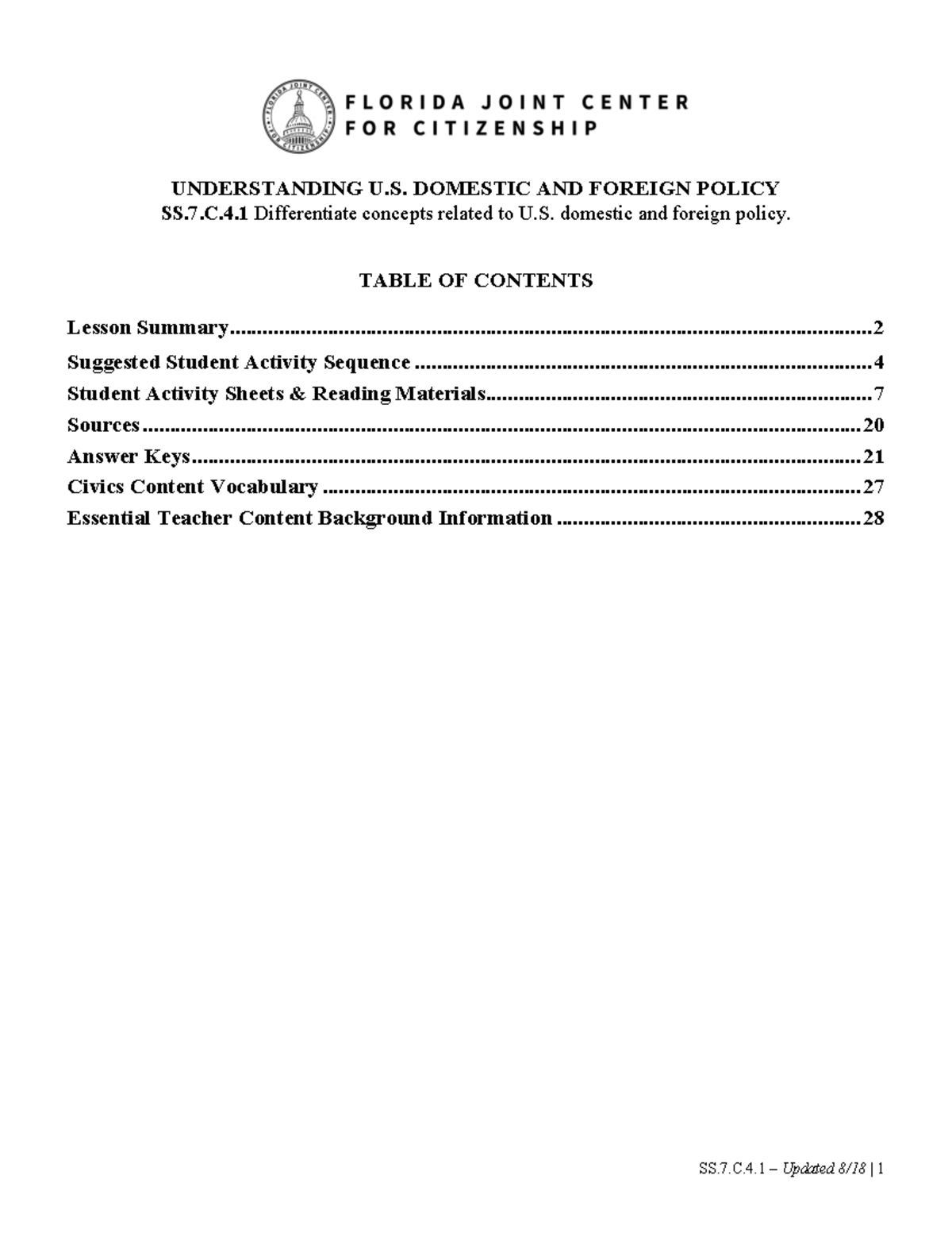 SS7C41 Lesson Plan - wefrwvcsDfSEfASfdAWDqWAdadw - UNDERSTANDING U ...