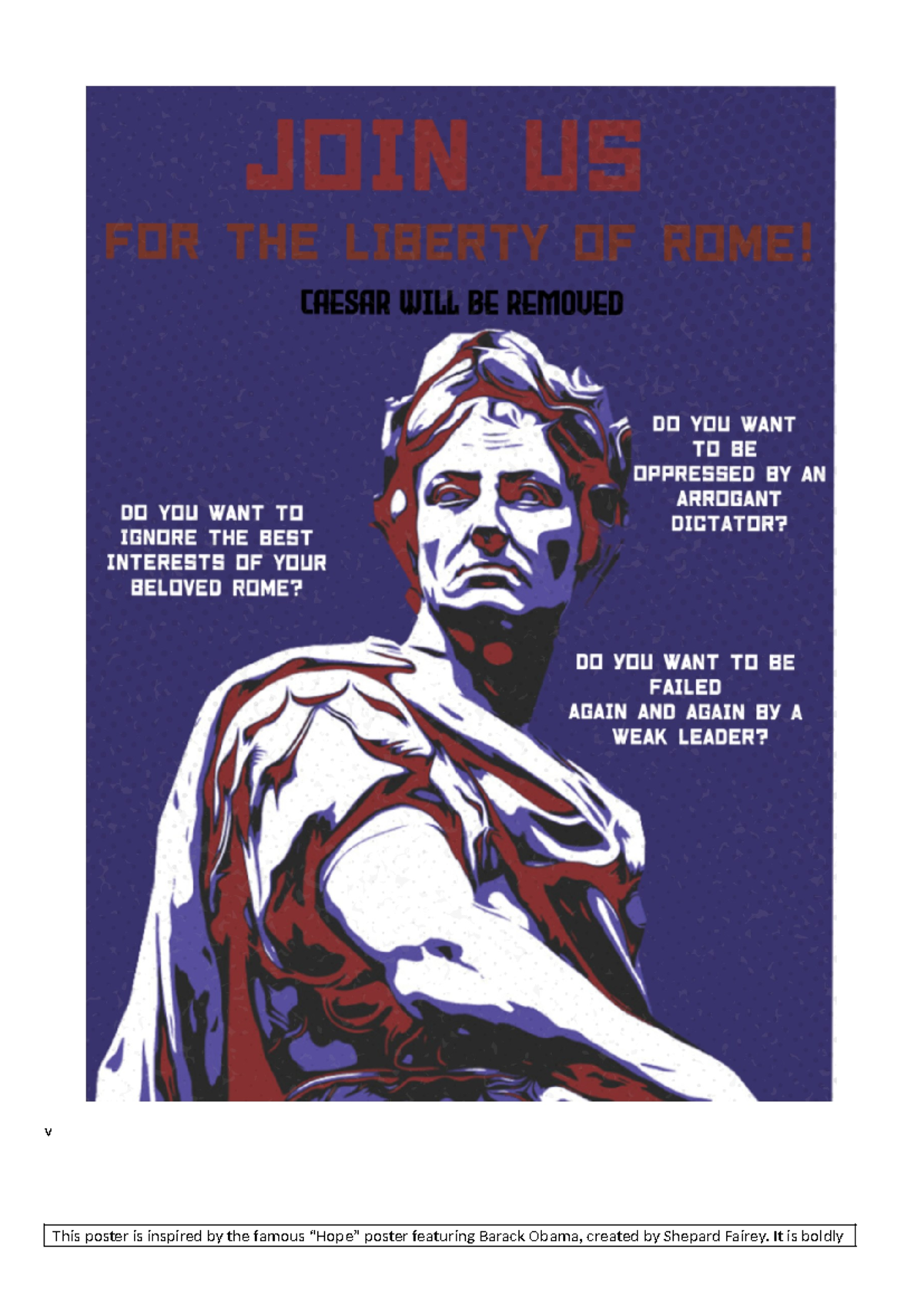 Julius Caesar Propaganda Poster - v This poster is inspired by the ...