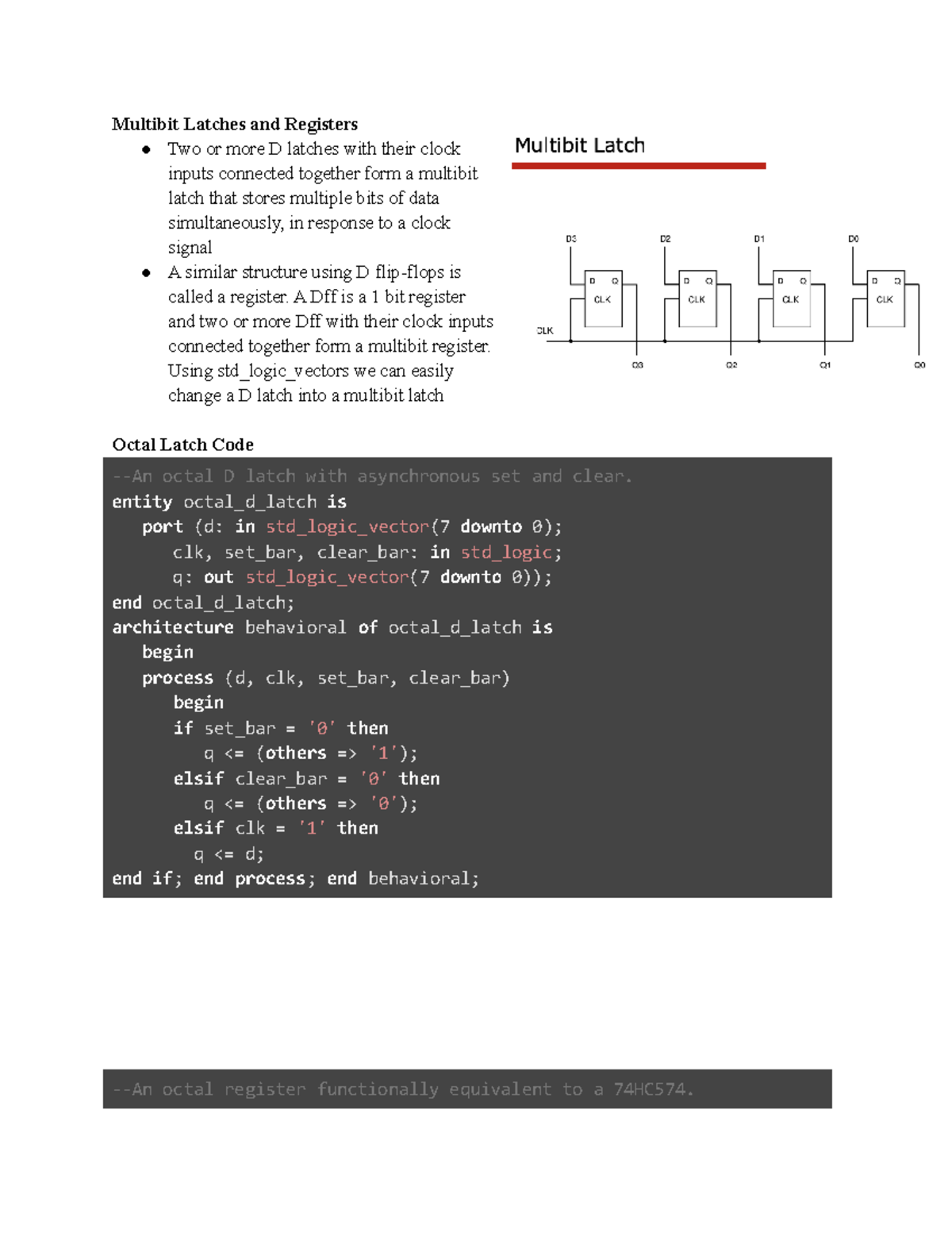 Chapter 9: Multibit Latches, Registers, and Shift Registers in VHDL ...