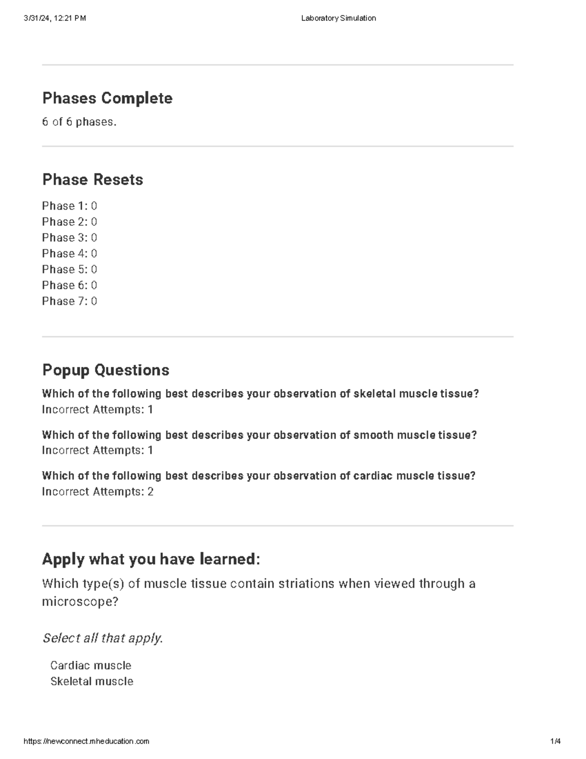 Activity 3 - Muscle part 1 - Phases Complete 6 of 6 phases. Phase ...