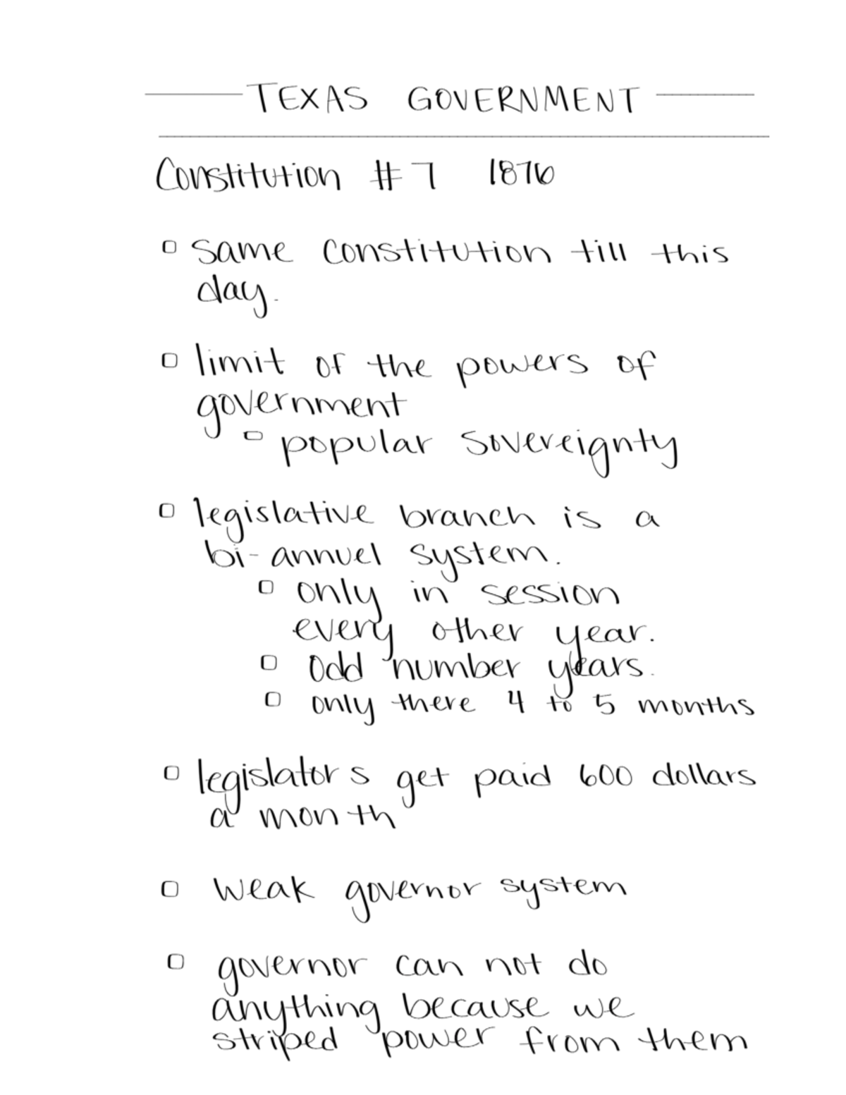 Texas Government Course Notes: Overview and Key Concepts - GOV 2306 ...