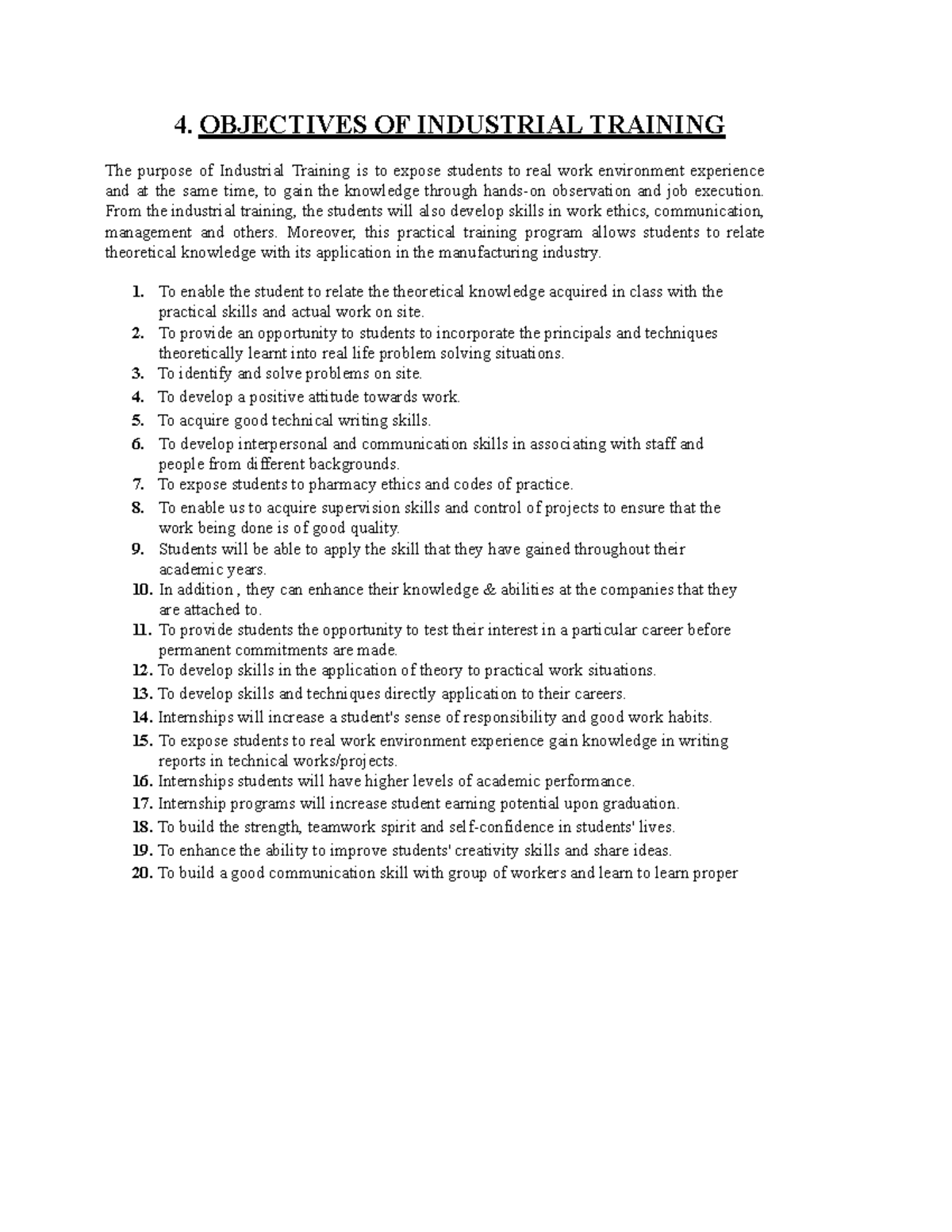 Industrial Training Report: Practical Experience in Pharmaceutical ...