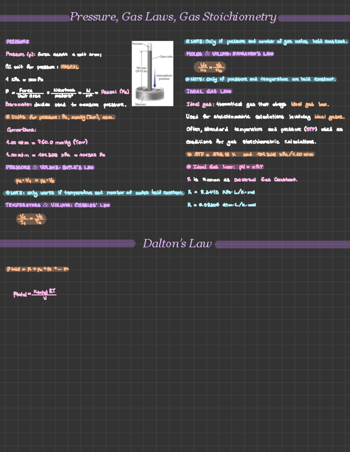 Lecture Notes Set 16-17 - Pressure, Gas Laws, Gas Stoichiometry ...