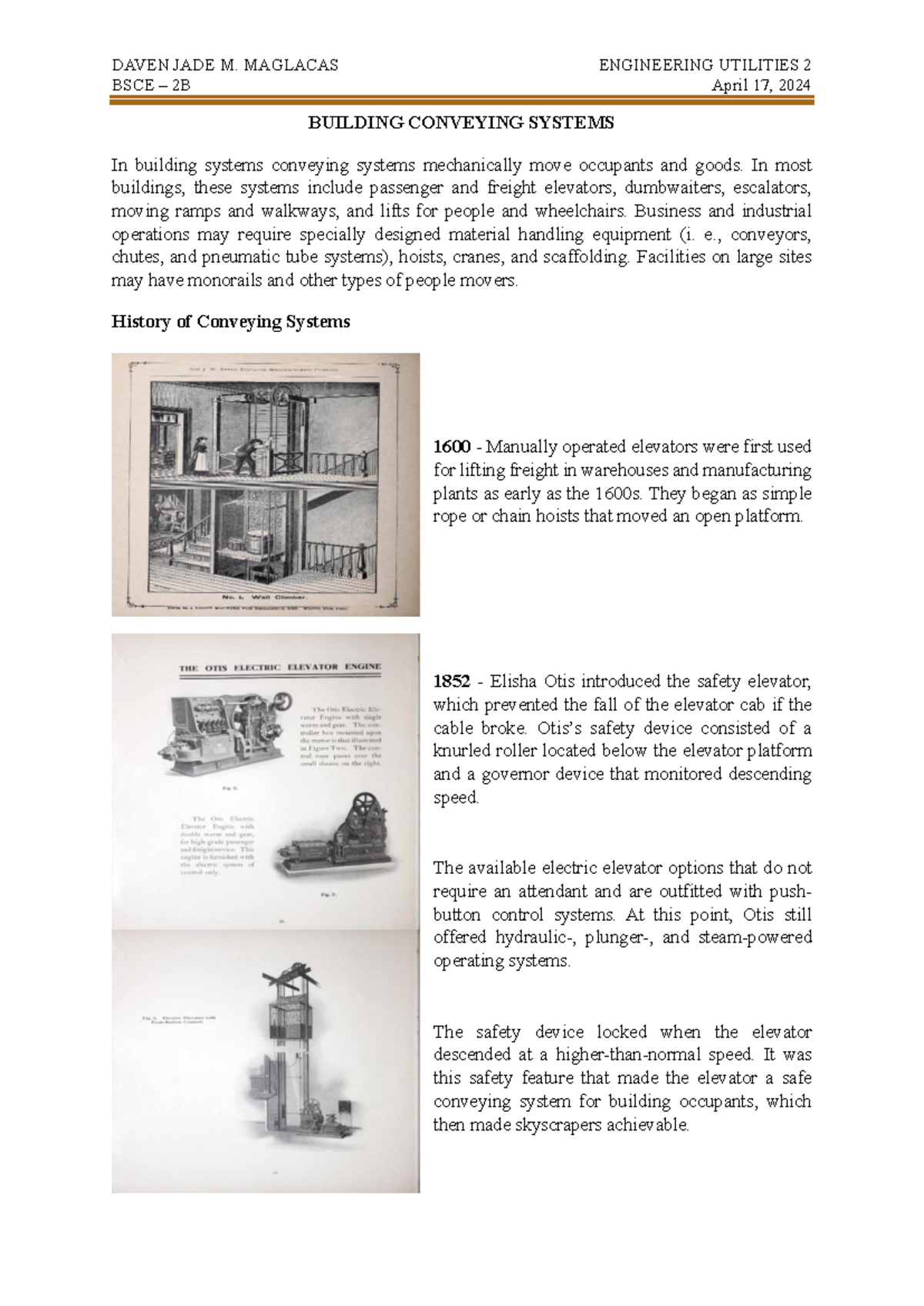 BSCE – 2B Building Conveying Systems Overview and Components - Studocu