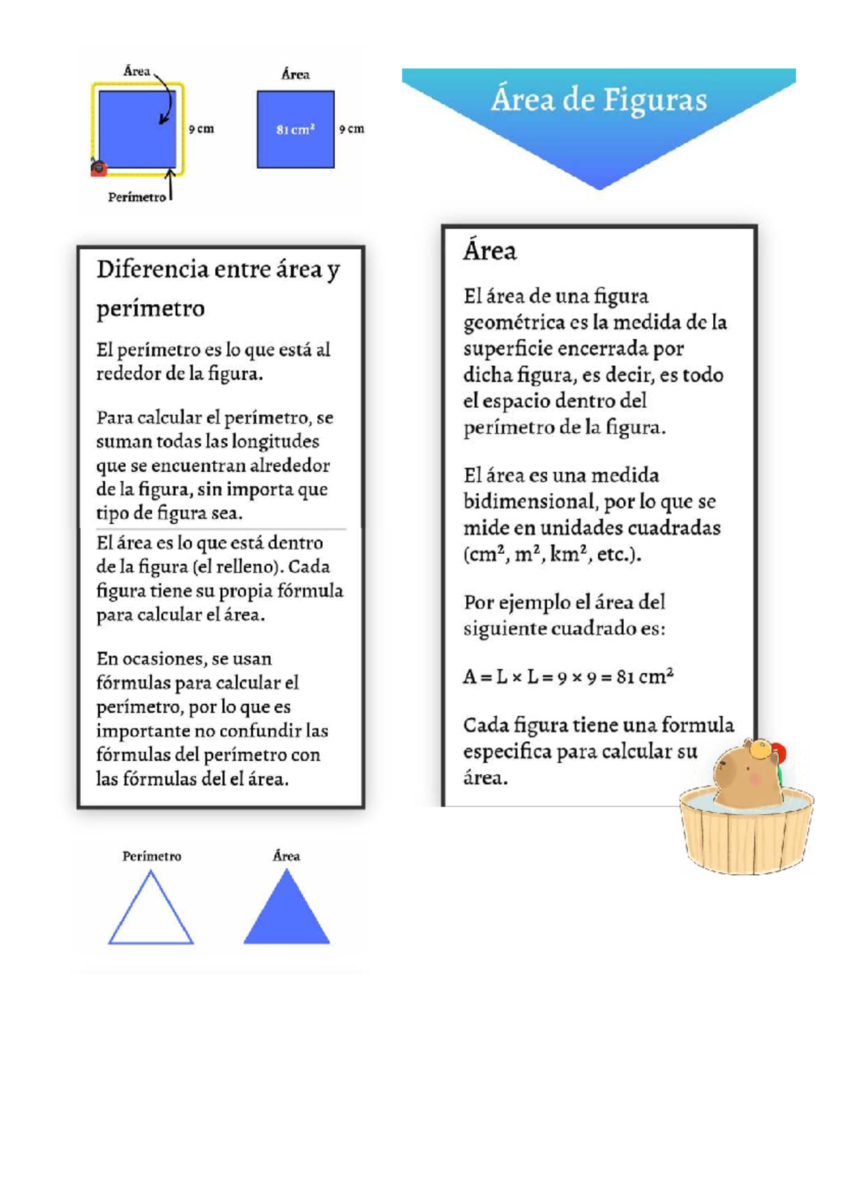 Área y Perímetro de Figuras Geométricas - Actividad en Clase - Studocu