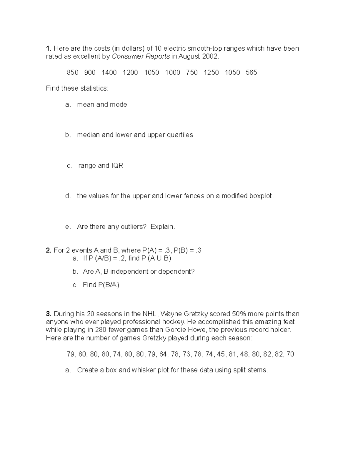 Statistics and Data Analysis: Sample Calculations and Concepts (STAT ...