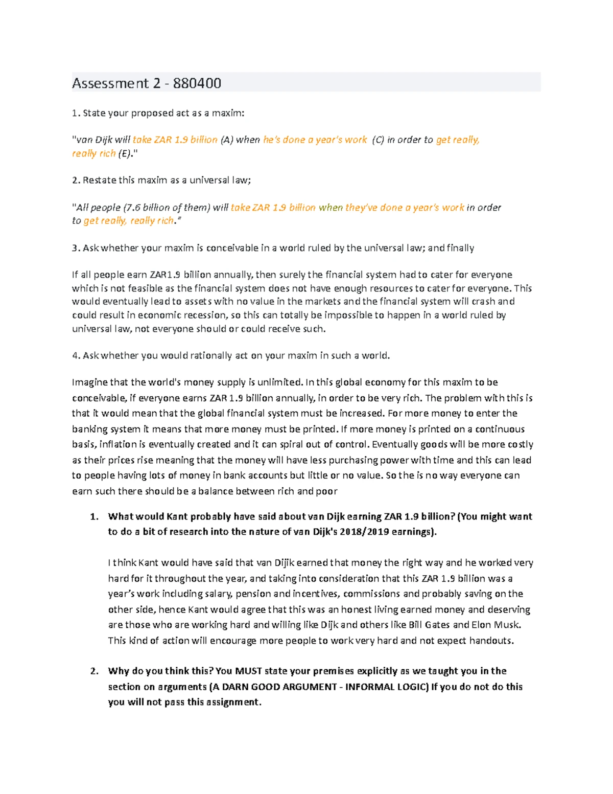 IOP1601: Assessment 1 Checklist for Submission Phase - Studocu