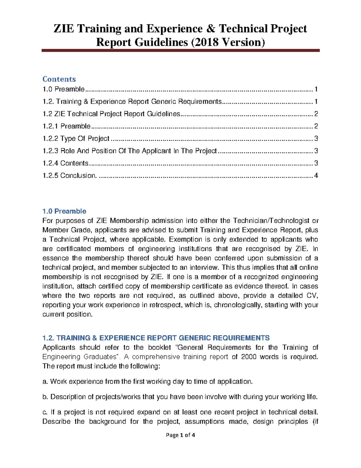 ZIE Training & Experience Report & Tech Project Guidelines (2018) - Studocu