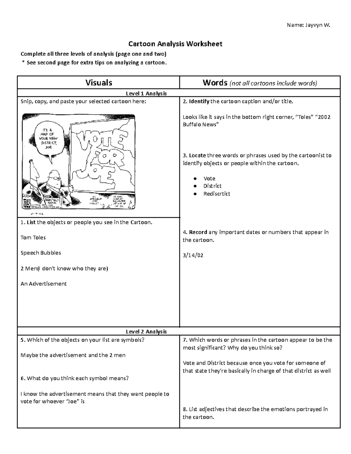 POL 101: Final Exam Political Cartoon Analysis Worksheet - Studocu