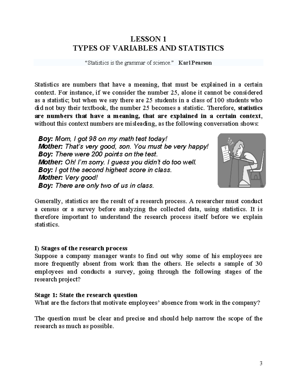 LESSON 1: TYPES OF VARIABLES AND STATISTICS (STAT 101) - Studocu