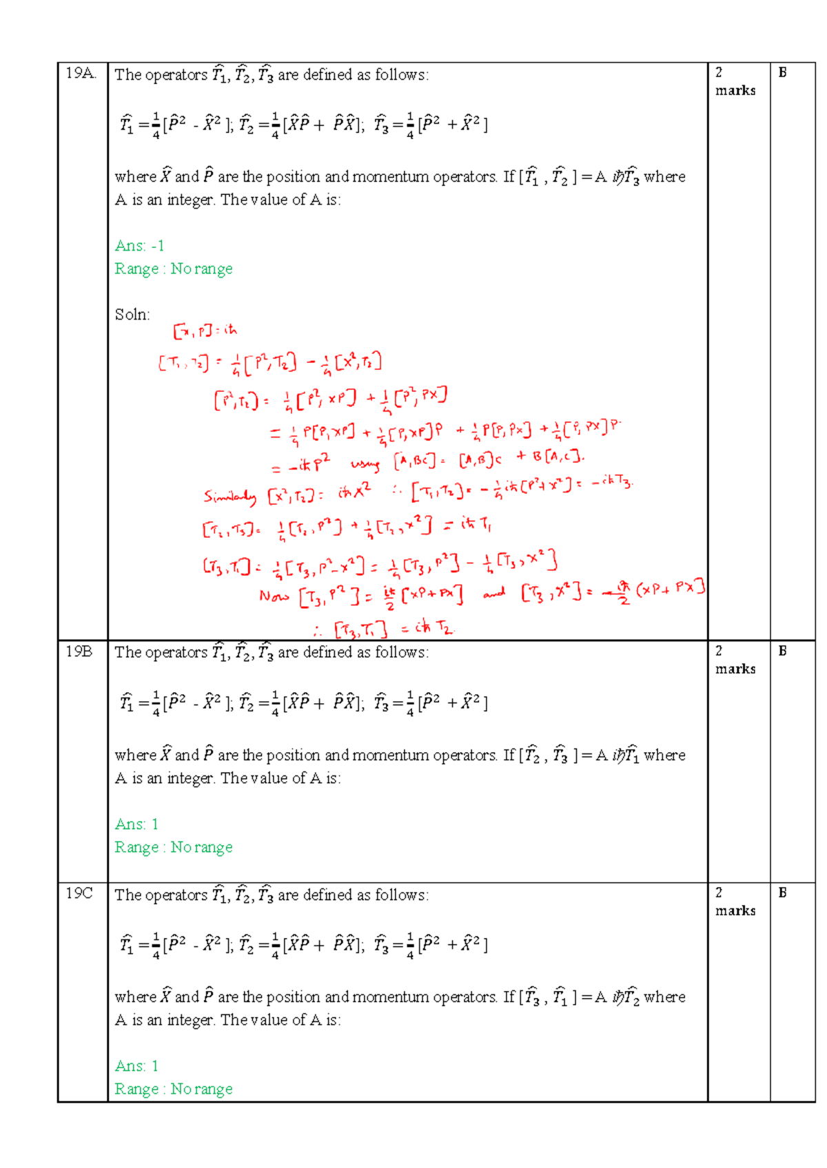 End Sem 2 Solutions for Quantum Mechanics Problems - Studocu