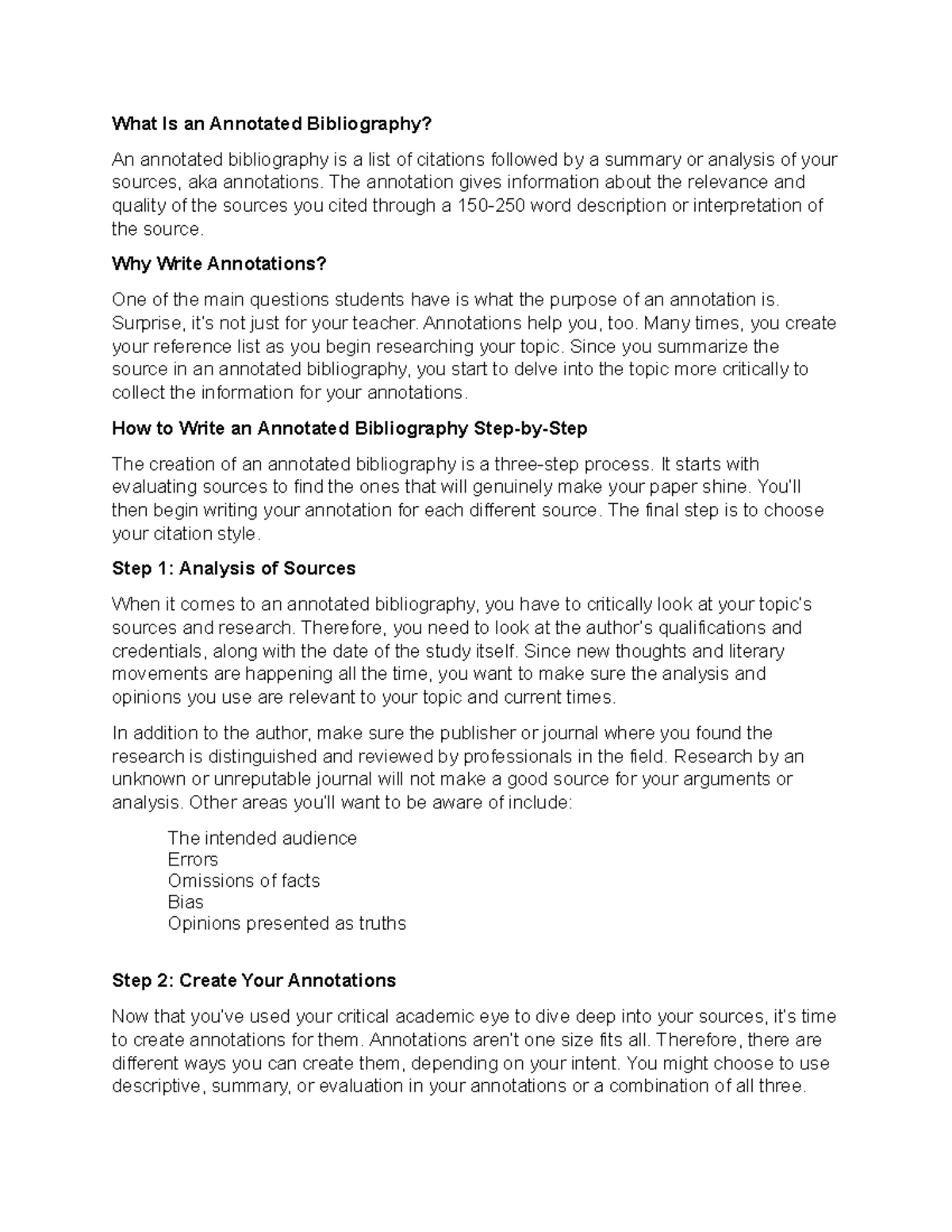 Annotated Bibliography Guide: How to Annotate - Lecture Notes - Studocu