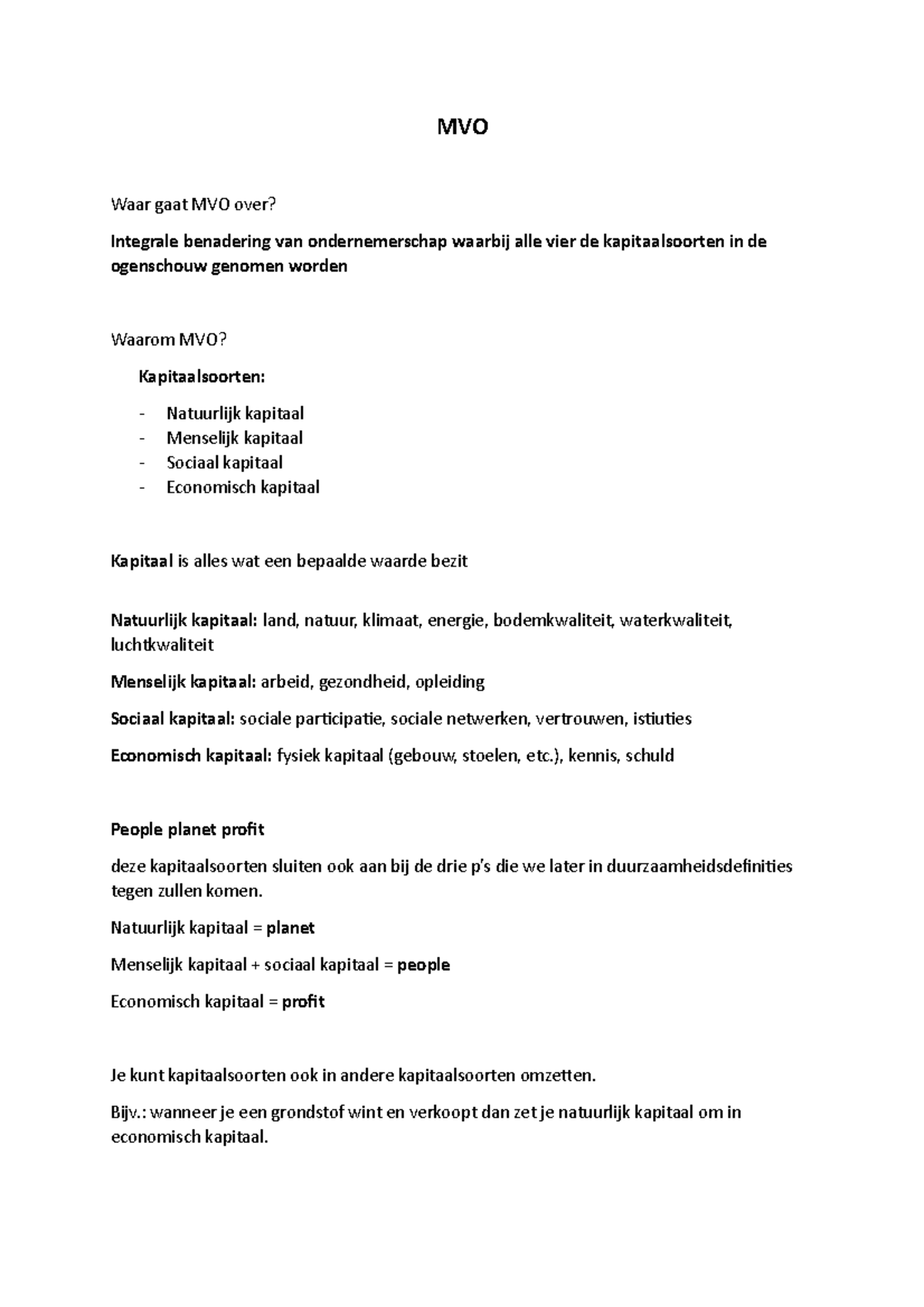 MVO Samenvatting: Integrale Benadering van Duurzaam Ondernemerschap ...