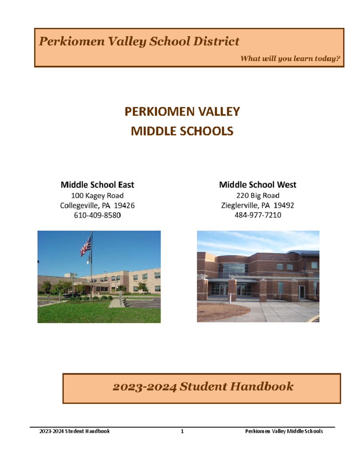 Perkiomen Valley Middle Schools 2023-2024 Student Handbook Overview ...