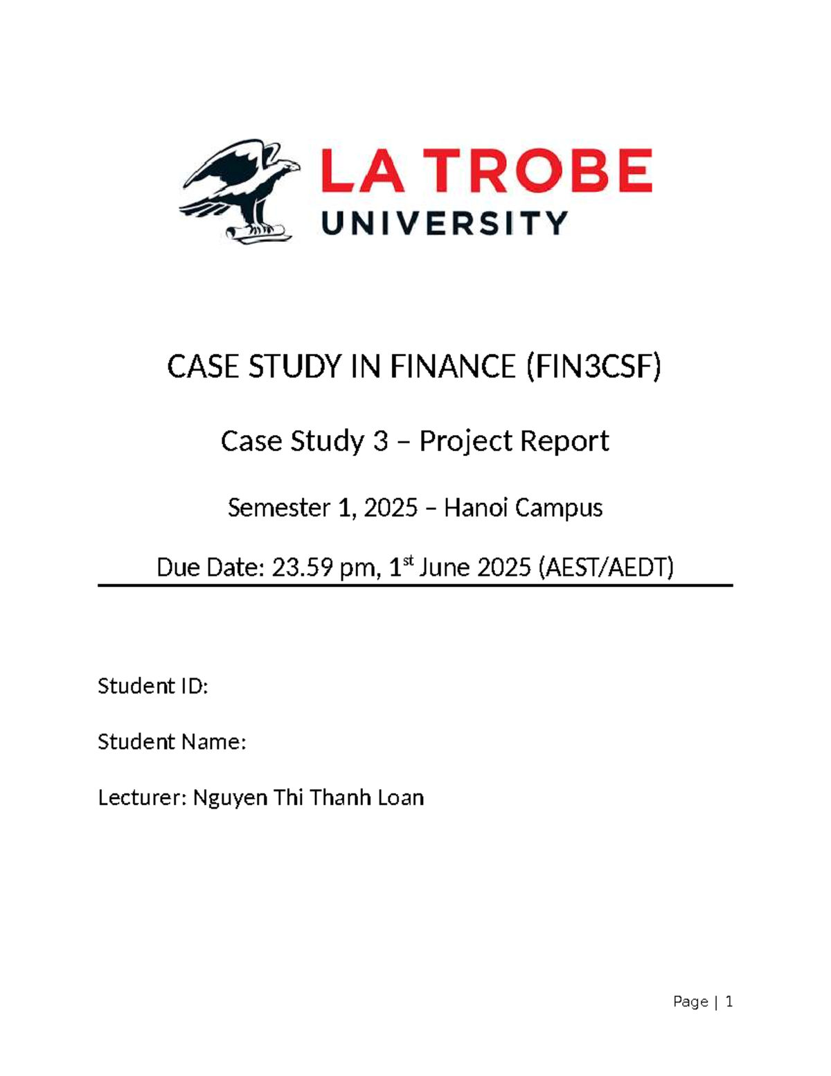CASE STUDY IN FINANCE (FIN3CSF) Project Report on Offshore Wind Farm ...