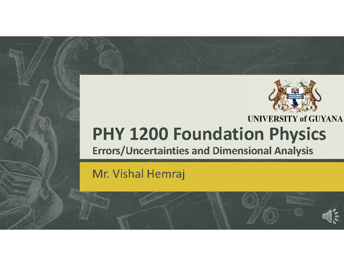 PHY 1200 Lecture 1: Absolute and Relative Uncertainty Explained - Studocu
