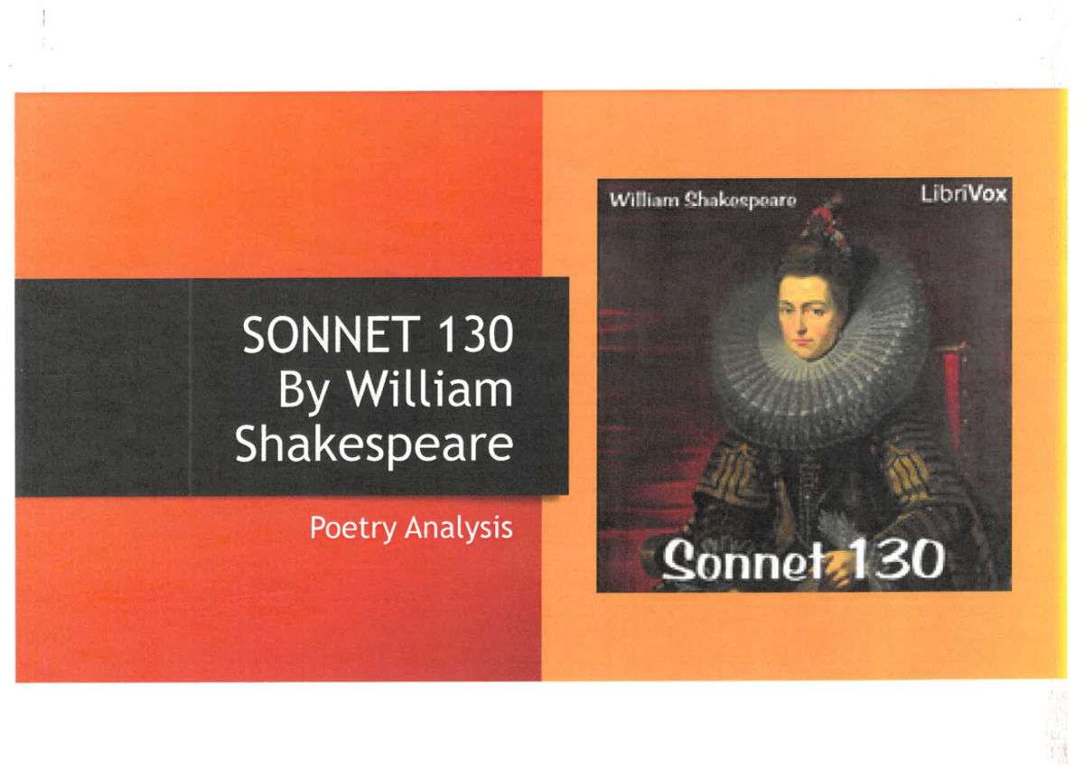 Analysis of Shakespeare's Sonnet 130: Themes and Interpretations - Studocu