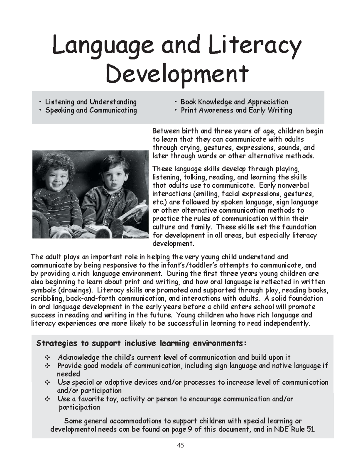 Language and Literacy Development for Infants and Toddlers (ELG_IT ...