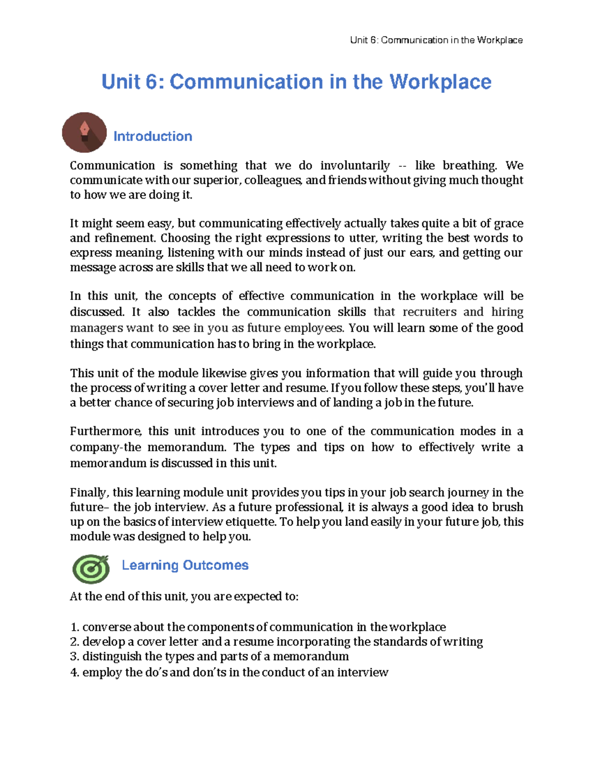 Unit 6: Effective Communication in the Workplace Overview - Studocu