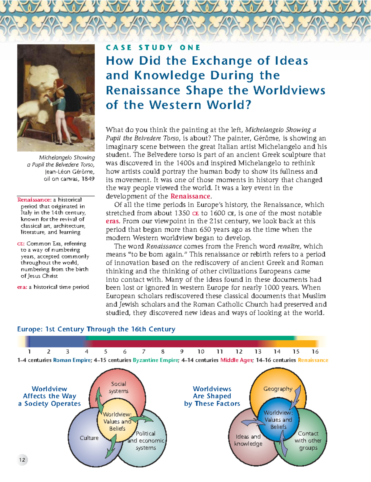 CASE STUDY ONE: The Renaissance's Impact on Western Worldviews - Studocu