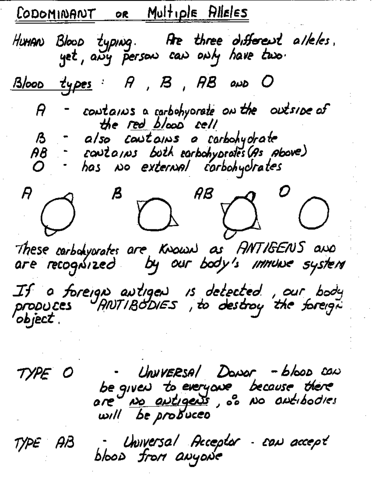 CODOMINANT & Multiple Alleles in Human Blood Typing - Studocu