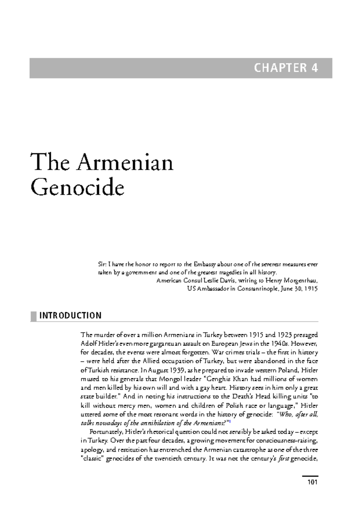 CHAPTER 4: The Armenian Genocide - Historical Overview and Impact - Studocu