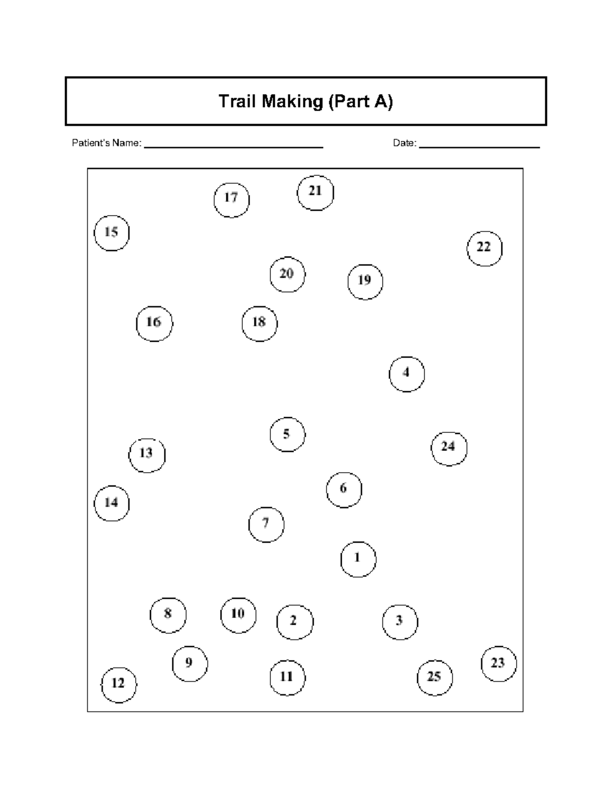 Trail Making Test A & B Instructions & Scoring Details - Studocu