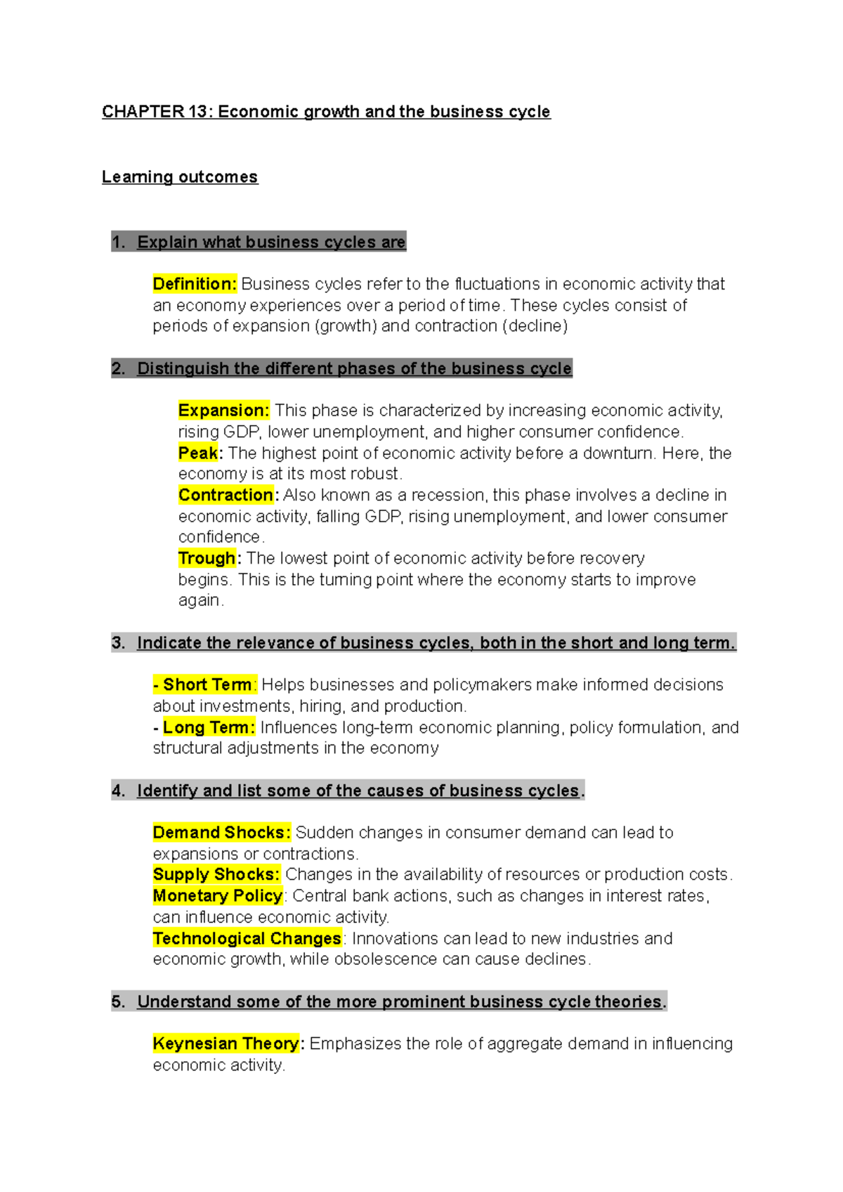 Econ 101: Chapter 13 - Economic Growth and Business Cycles Explained ...
