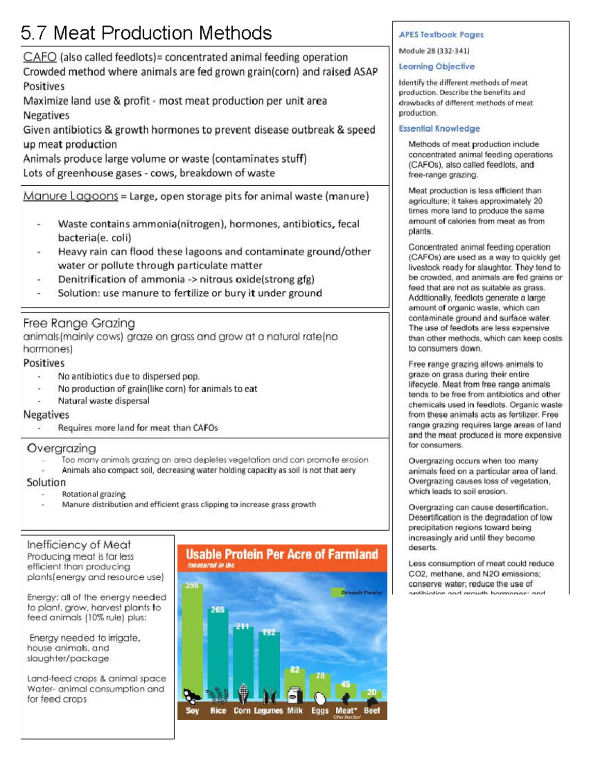 Copy of Unit 5.2 Lecture Notes - 5 Meat Production Methods 5 Impacts of ...